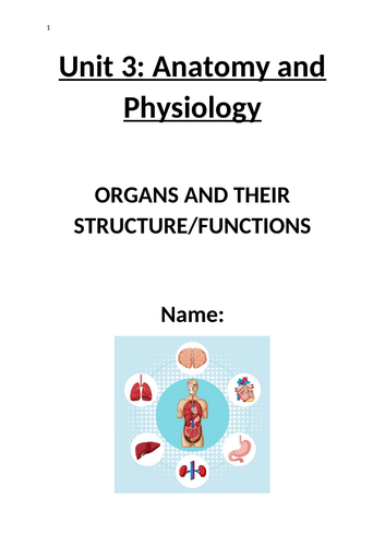 Unit 3: Anatomy and Physiology Worksheets | Teaching Resources