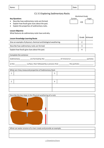 KS3 Chemistry AQA C1 3 3 Exploring Sedimentary Rocks Lesson Bundle ...