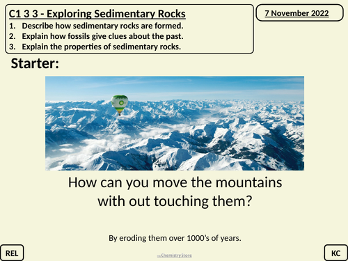 KS3 Chemistry AQA C1 3 3 Exploring Sedimentary Rocks Lesson Bundle ...