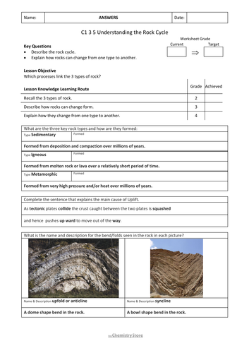 KS3 Chemistry AQA C1 3 5 Understanding the Rock Cycle Lesson Bundle ...