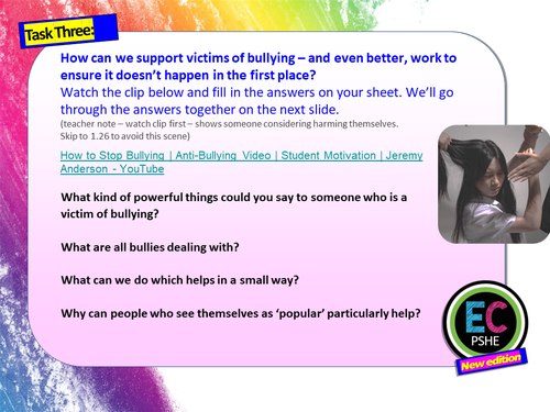 Anti Bullying PSHE Lesson | Teaching Resources