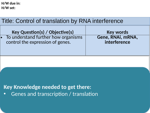 AQA A level Biology – 3.8 The control of gene expression -3 Reg of ...