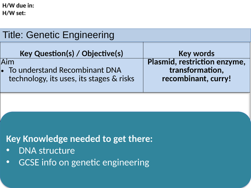 AQA A level Biology – 3.8 The control of gene expression – 7 Genetic ...