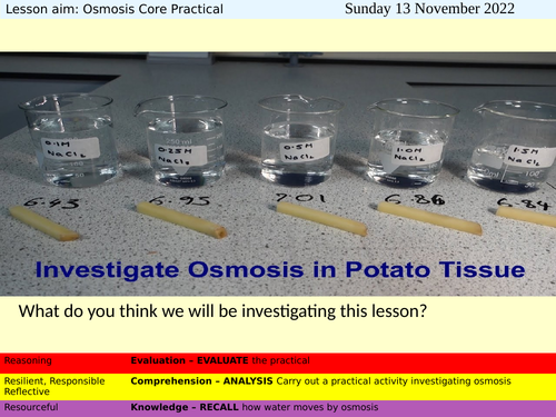 AQA GCSE Biology B1.08 Osmosis in Plants | Teaching Resources