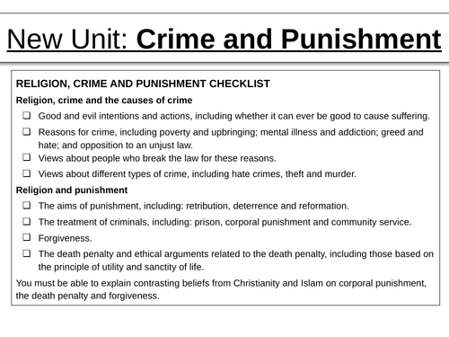 Religion, Crime & Punishment - WHOLE UNIT! (AQA RS GCSE) | Teaching ...