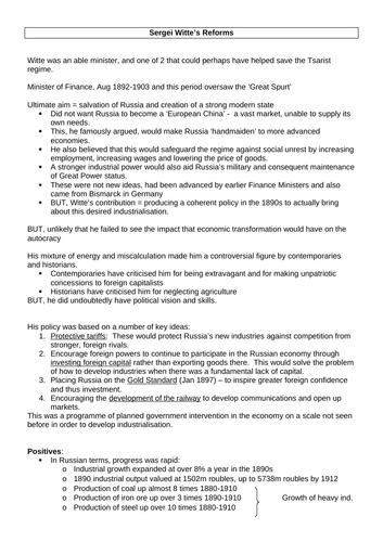 Witte & Economic Reform - Russia | Teaching Resources