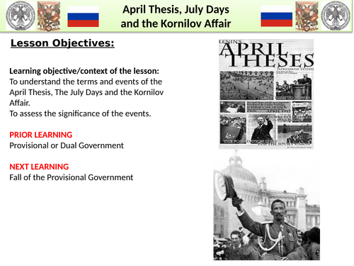The April Thesis - July Days - Kornilov Affair - Russian History ...