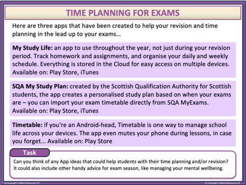 Managing my Time + Exams | Teaching Resources