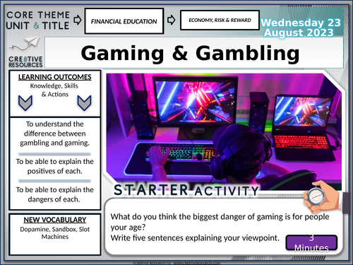 Gaming v Gambling | Teaching Resources
