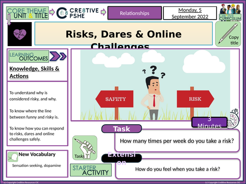 Risk + Online Challenge PSHE | Teaching Resources
