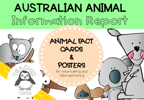 Australian Animal Information Report Writing Bundle | Living Things ...