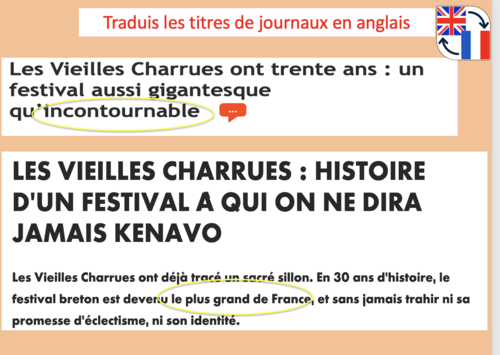 La fête de la musique et les festivals | Teaching Resources