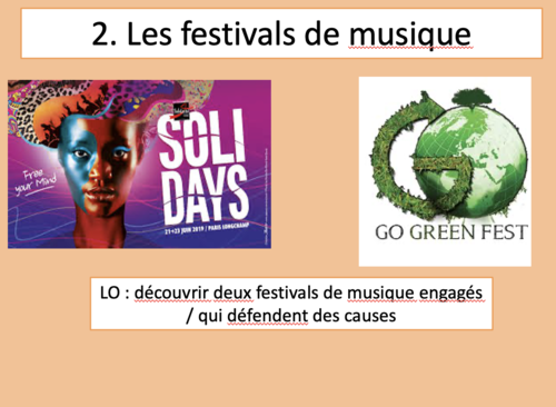 La fête de la musique et les festivals | Teaching Resources