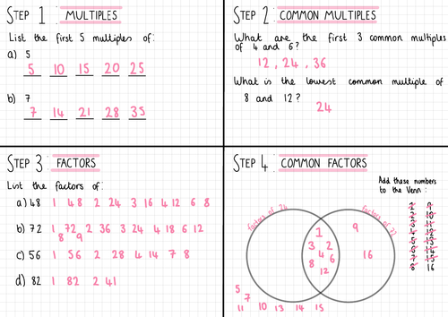 White Rose Maths Year 5 Multiplication & Division Homework Steps 1-4 ...