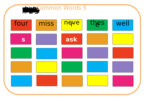 Common Words P2 mats | Teaching Resources