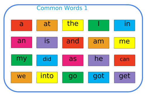 Common Words P2 mats | Teaching Resources