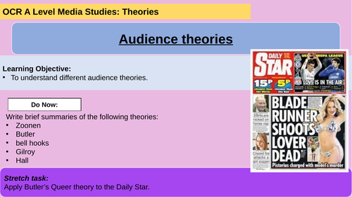 OCR A Level Media Studies: Auidence Theories | Teaching Resources