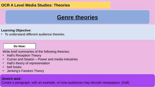 OCR A Level Media Studies: Genre Theories | Teaching Resources