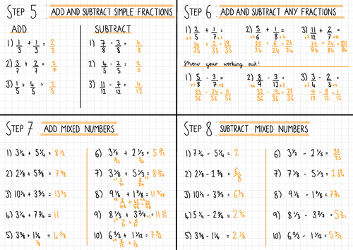 White Rose Maths Year 6 Fractions A Homework Steps 5-8 | Teaching Resources