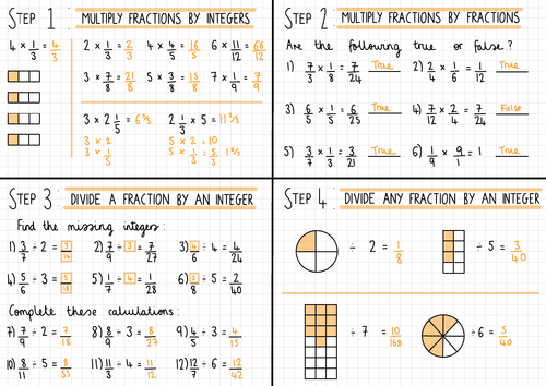 White Rose Maths Year 6 Fractions B Homework Steps 1-4 | Teaching Resources