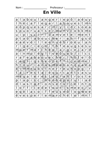 En ville updated with answers | Teaching Resources