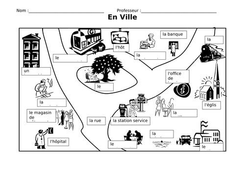 En ville updated with answers | Teaching Resources