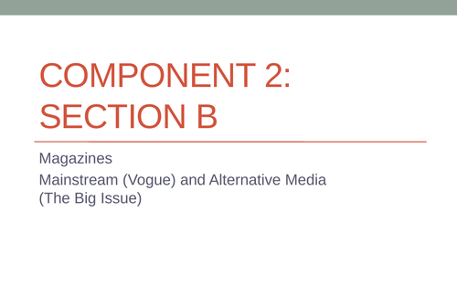 A Level Media - Vogue Magazine - Eduqas/WJEC | Teaching Resources