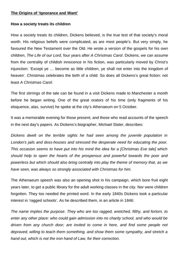 A Christmas Carol - the origins of Ignorance & Want | Teaching Resources