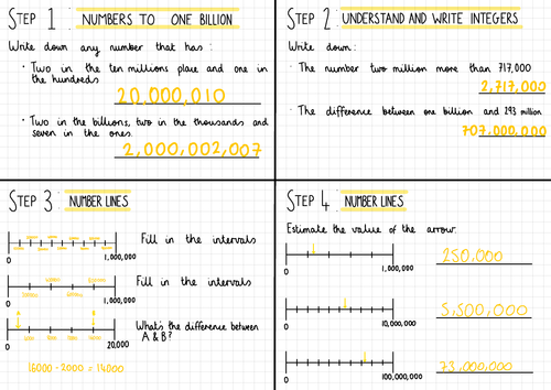 White Rose Maths Year 7 Place Value & Ordering Homework Steps 1-4 ...