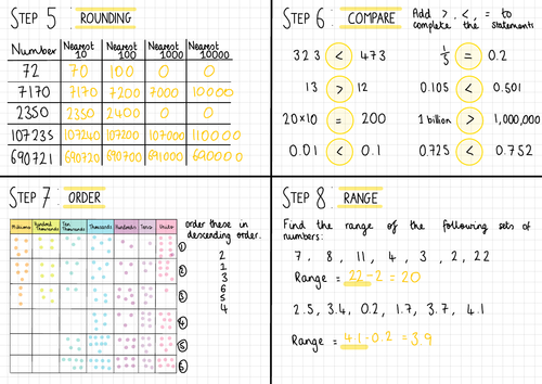 White Rose Maths Year 7 Place Value & Ordering Homework Steps 5-8 ...