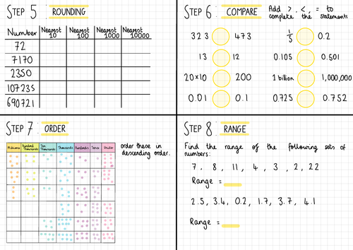 White Rose Maths Year 7 Place Value & Ordering Homework Steps 5-8 ...