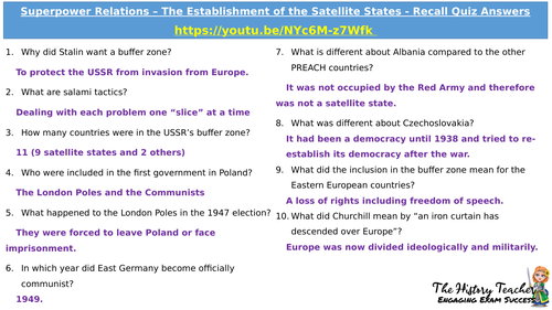 The Creation of the Satellite States - Editable Worksheets | Teaching ...