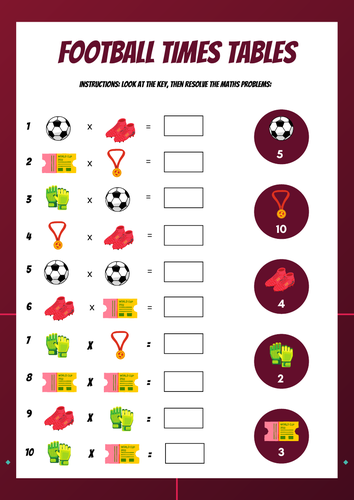 World Cup Football 2022 Timetables Maths Worksheet / Exercise / Game ...