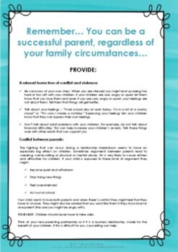 Supporting Children With Divorce Family Support Tip Sheet Teaching
