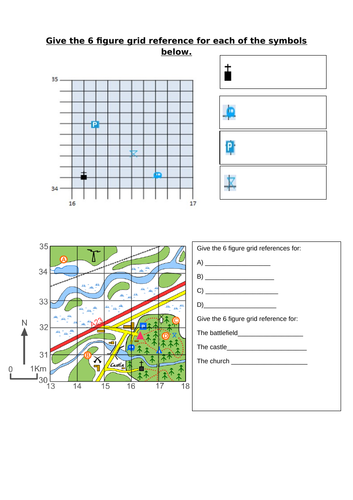 L5 - 4 and 6 figure grid references slides and resources | Teaching ...