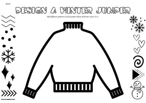 Design a jumper template Winter Art Activity | Teaching Resources