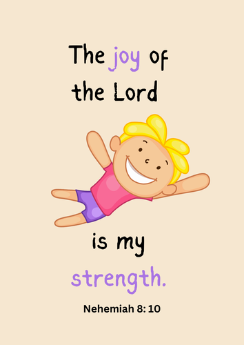 Bible verse poster: The joy of the Lord | Teaching Resources