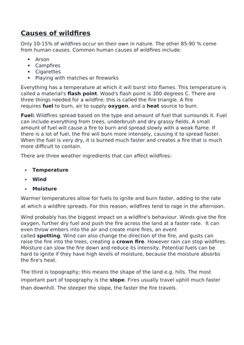 What is a wildfire | Teaching Resources