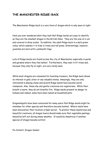 year 4/5 non-fiction reports-dragons | Teaching Resources