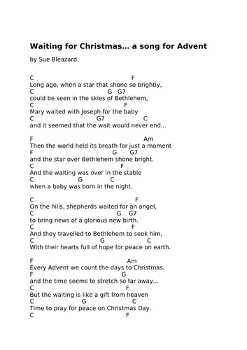 Waiting for Christmas: a song for Advent. | Teaching Resources