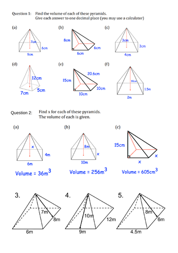Edexcel GCSE Higher Unit 7 - Area & Volume | Teaching Resources