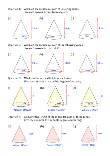 Edexcel GCSE Higher Unit 7 - Area & Volume | Teaching Resources