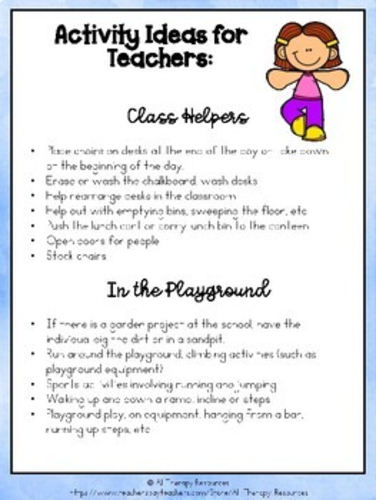 Occupational Therapy - Deep Pressure and Heavy Work Activities Life ...