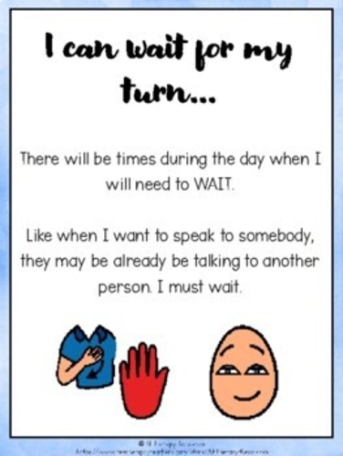Social Narrative - Learning to Wait - Support with Coping | Teaching ...