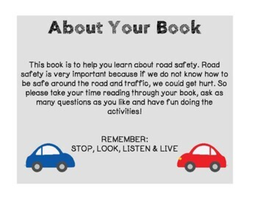 My Road Safety Awareness Narrative - Booklet Vocabulary Cards ...