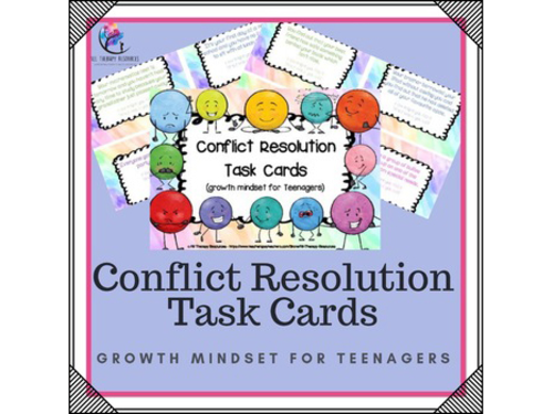 Conflict Resolution Task Cards - social skill and growth mindset for ...