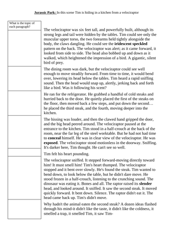 AQA Language Paper 1 Q3 - Structure (lower ability) | Teaching Resources
