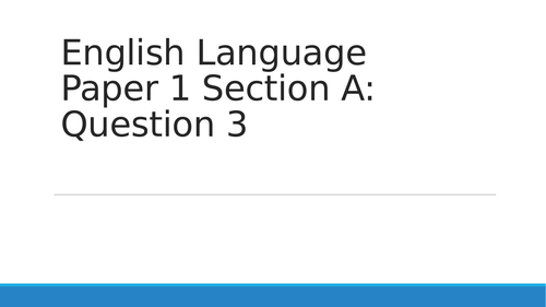Aqa Language Paper 1 Q3 Structure Lower Ability Teaching Resources