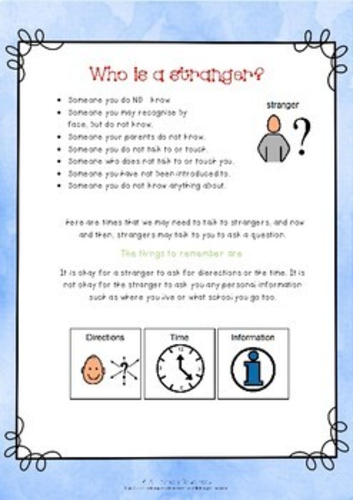 My Stranger Danger Awareness Workbook - Personal Safety Lesson ...
