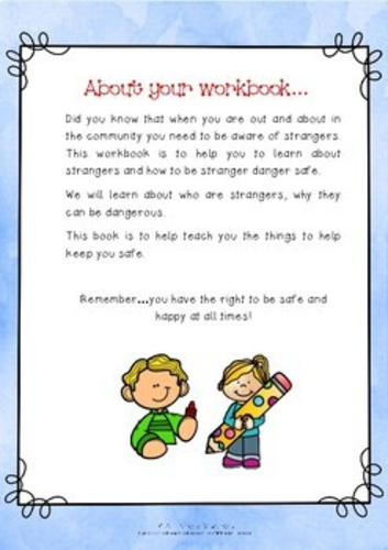 My Stranger Danger Awareness Workbook - Personal Safety Lesson ...